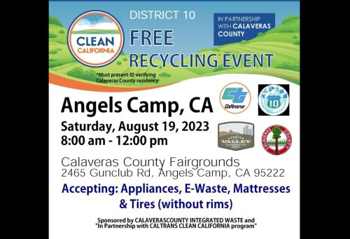 Caltrans Partners With Clean California For Free Recycling Events In Calaveras County ...